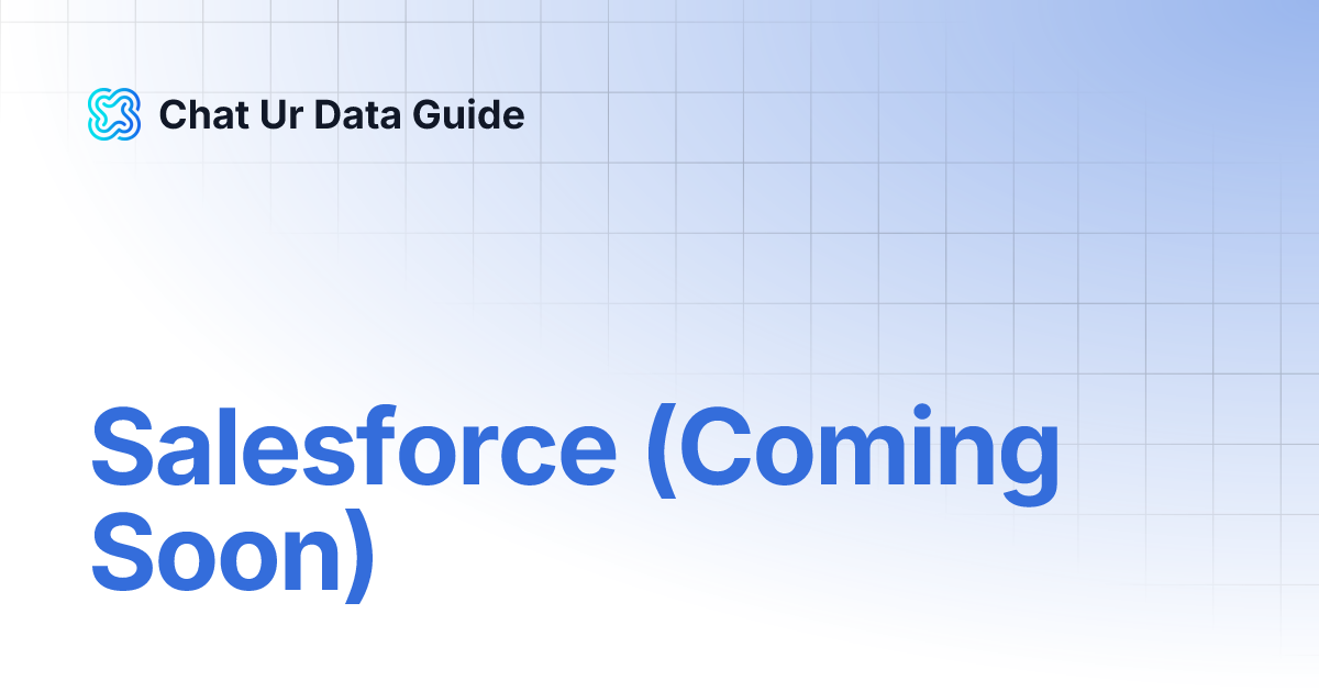 Salesforce (Coming Soon) | Chat Ur Data Guide